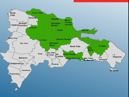 COE aumenta a 13 las provincias en alerta verde por lluvias
