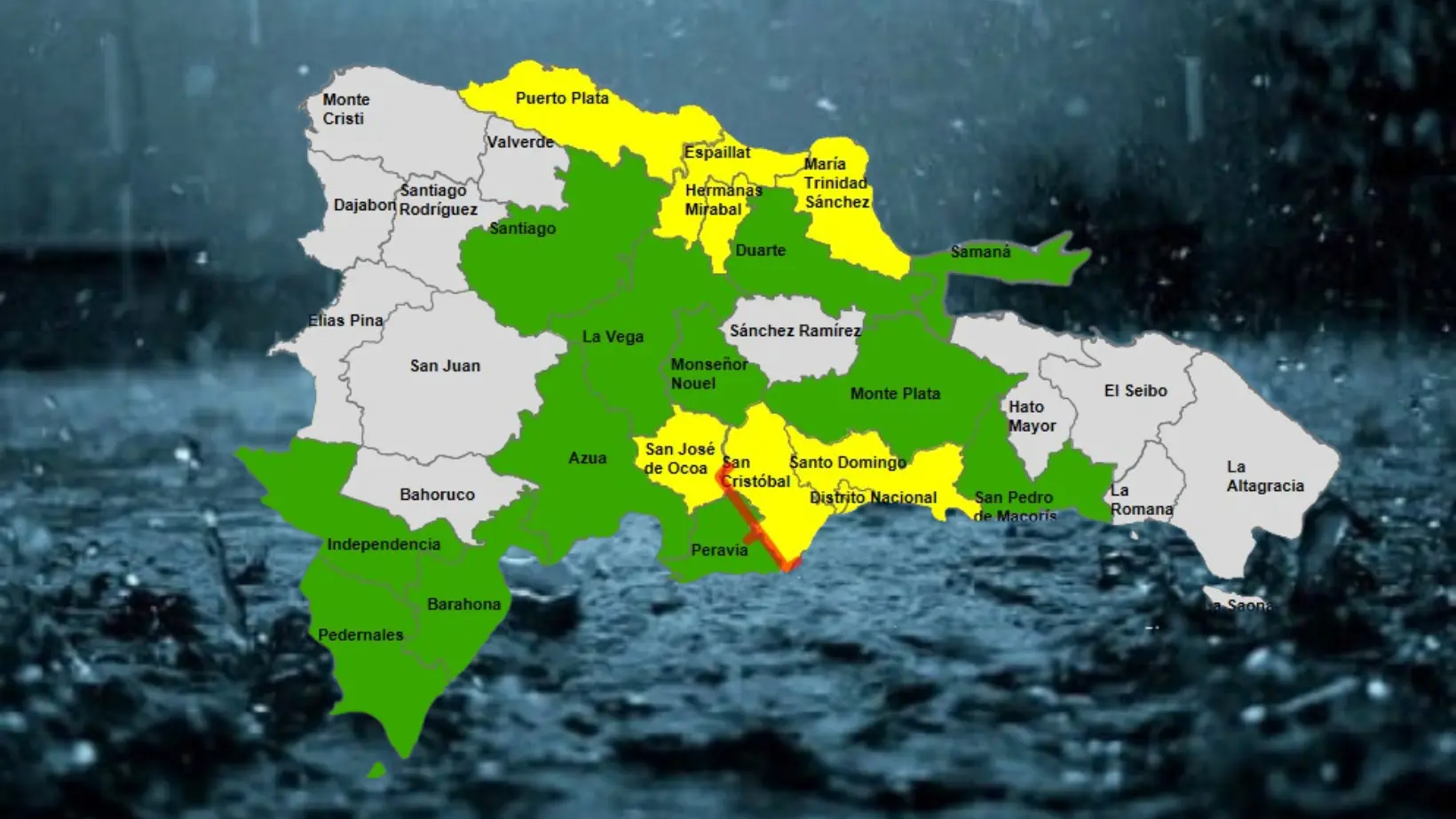 COE eleva a 22 provincias en alerta por vaguada