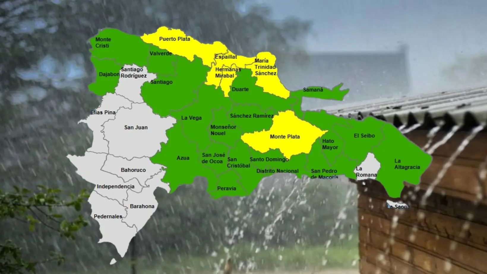 COE mantiene 5 provincias en alerta amarilla y coloca 19 en verde