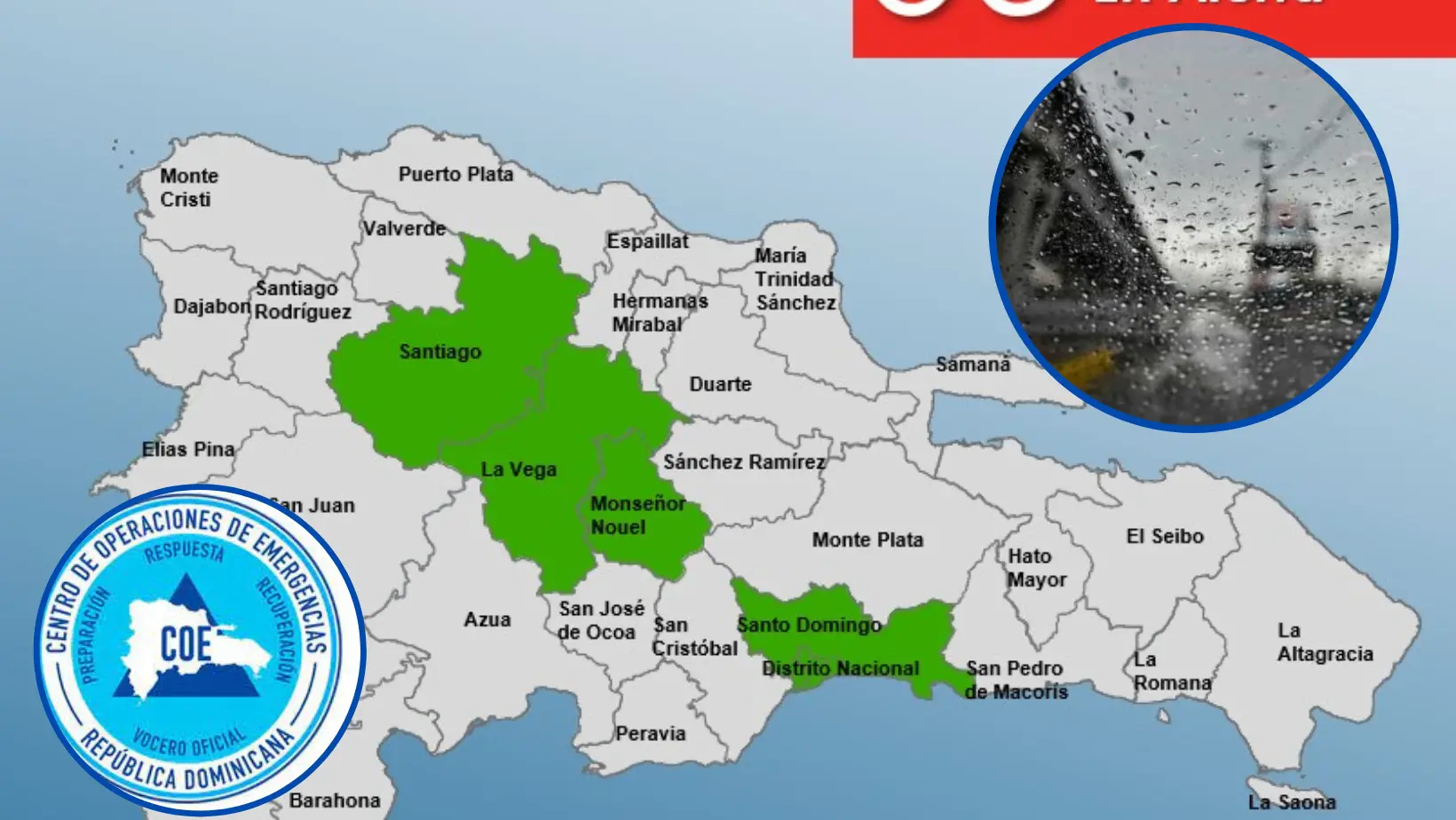 COE emite alerta para provincias y el DN por inundaciones