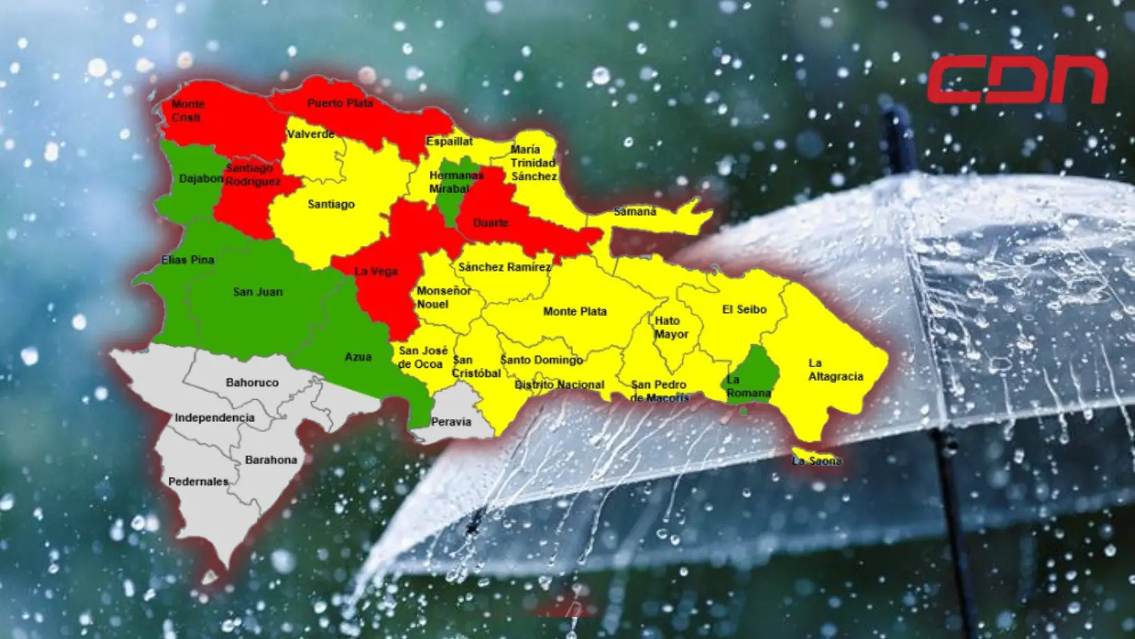 COE eleva cinco provincias a alerta roja