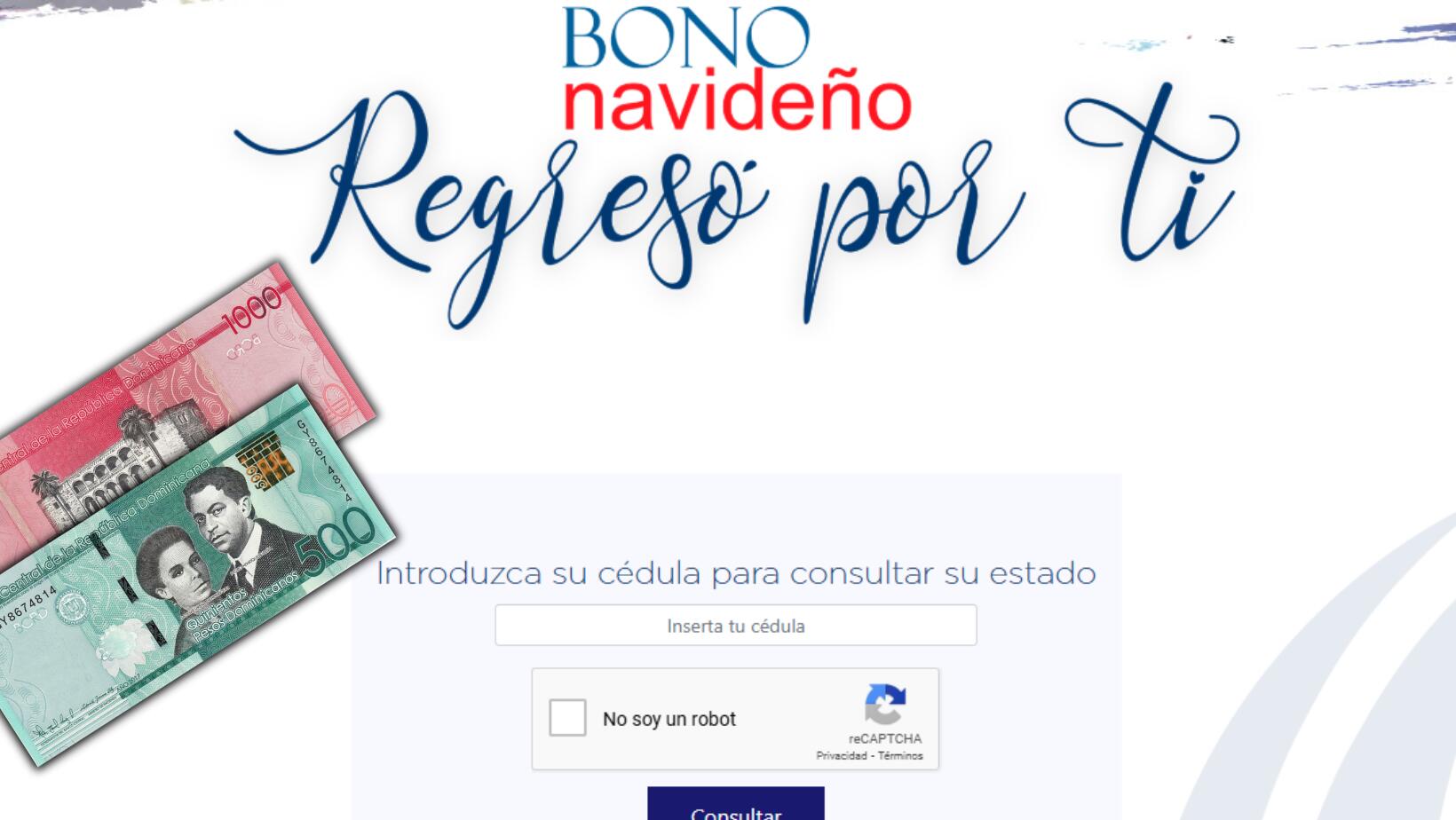 Verifica si fuiste beneficiado con el Bono Navideño de RD$1,500