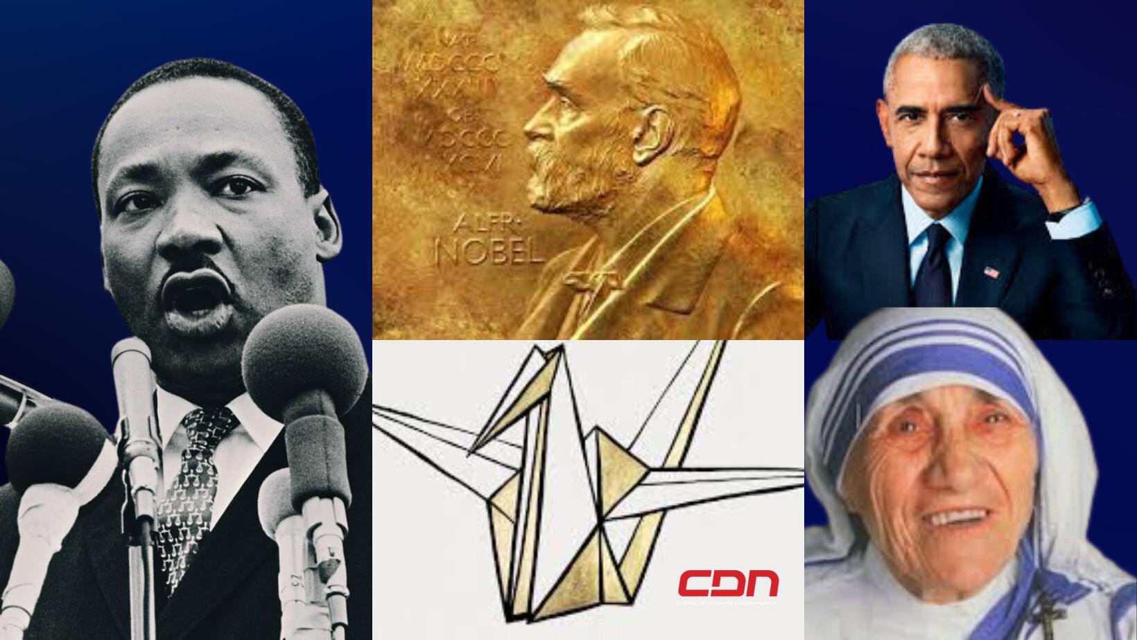 Martin Luther King y otros galardonados con el Nobel de la Paz
