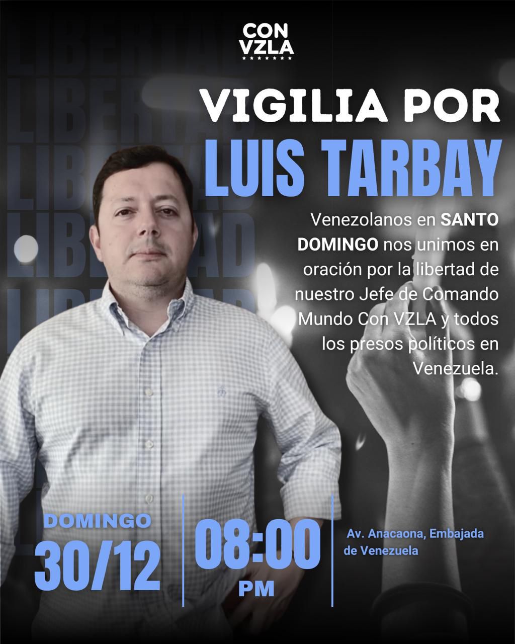 Venezolanos en RD claman por la libertad de Luis Tarbay