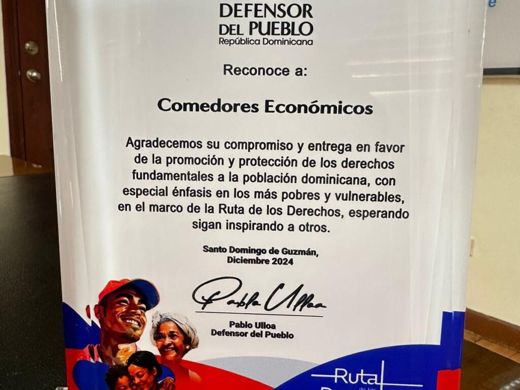 Defensor del Pueblo reconoce a Comedores Económicos
