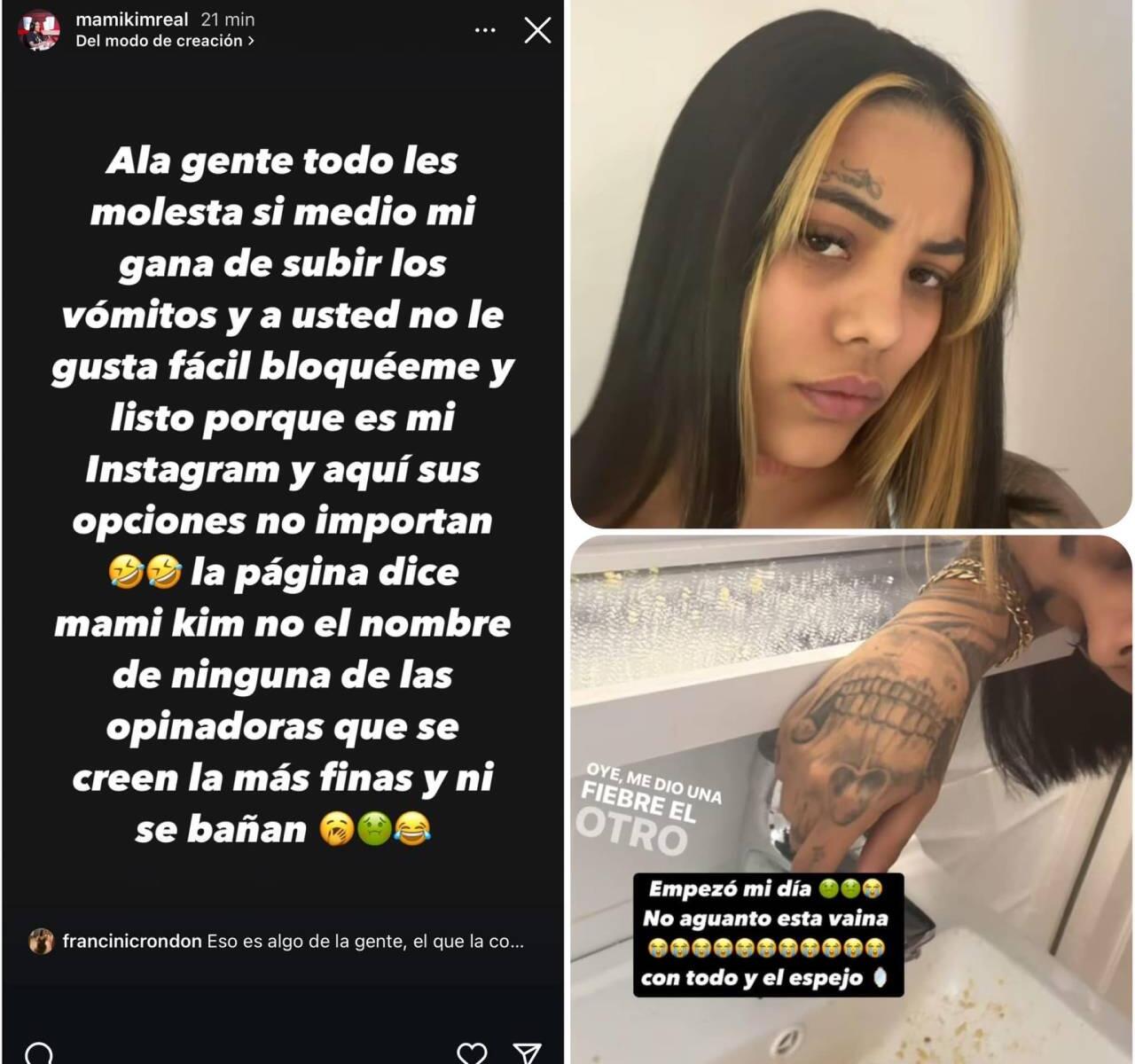 Mami Kim seguirá publicando sus náuseas y manda mensaje