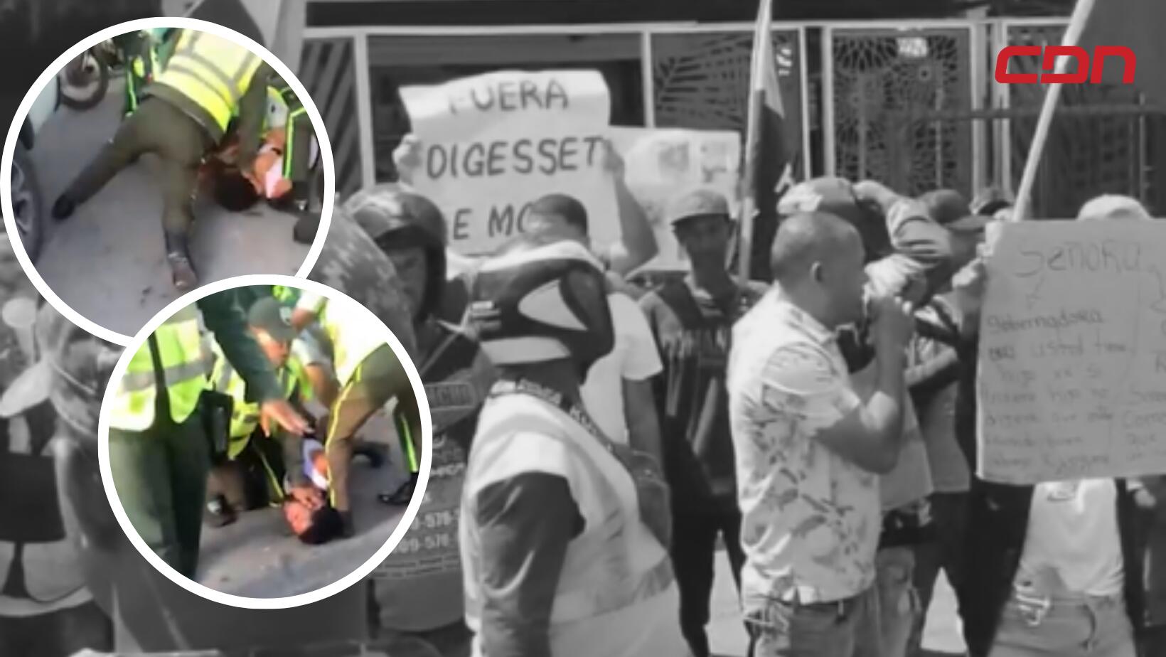 Protesta en Moca frente a la Digesett por atropellos cometidos