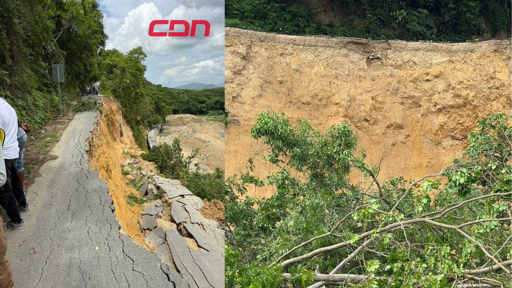 Derrumbe provoca cierre de carretera -Samangola-Boca de Nigua