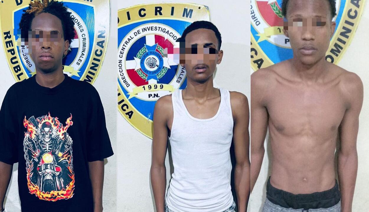 Dicrim captura tres antisociales por robos en Villa Mella, SDN