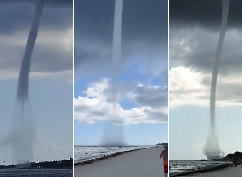 Se forma tromba marina en La Romana