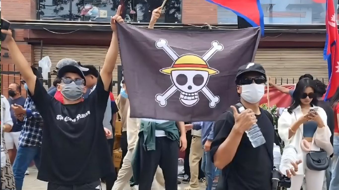 Bandera pirata de One Piece es símbolo de las protestas en Nepal