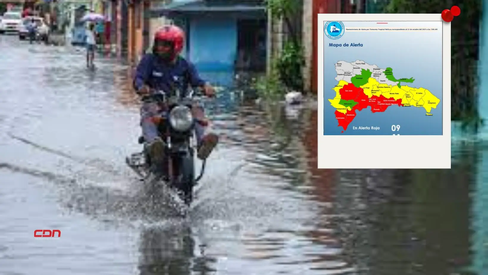 COE coloca ocho provincias y el DN alerta roja por Melissa