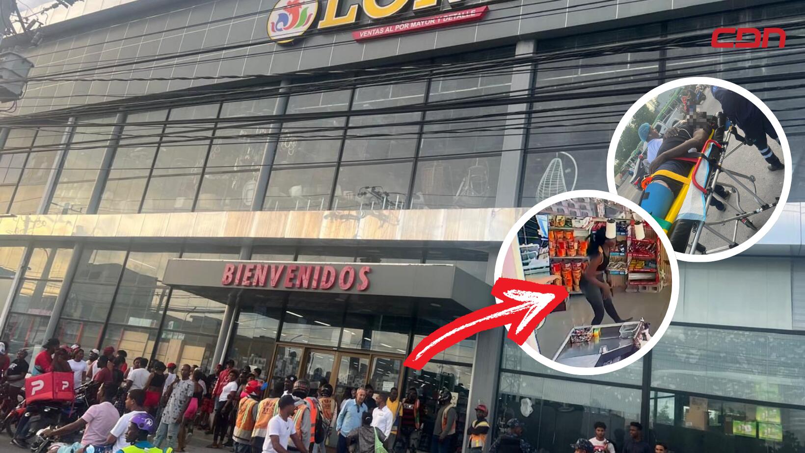 Momento en que mujer desarma vigilante y hiere a dos en tienda
