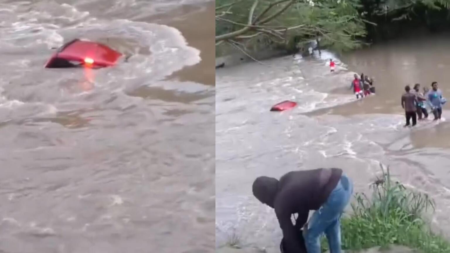 Conductor arrastrado por la crecida del río Guayubincito