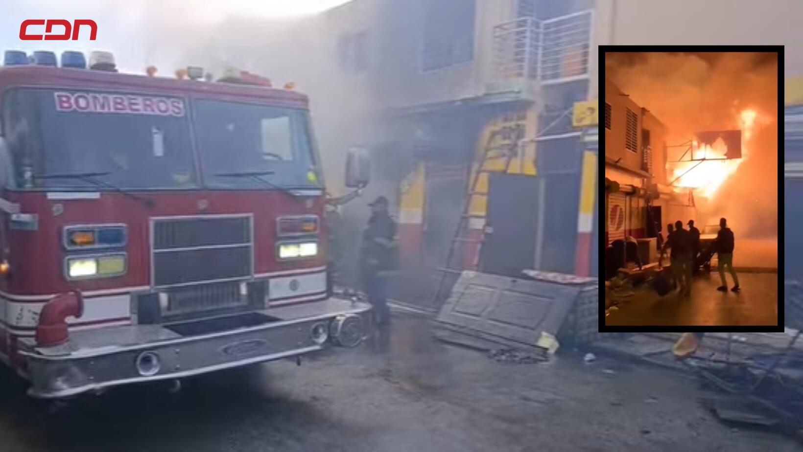 Incendio destruye tienda de repuestos en Las Matas de Farfán