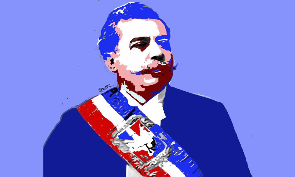 Juan Isidro Jimenes montado en un gallo bolo - Periódico elCaribe