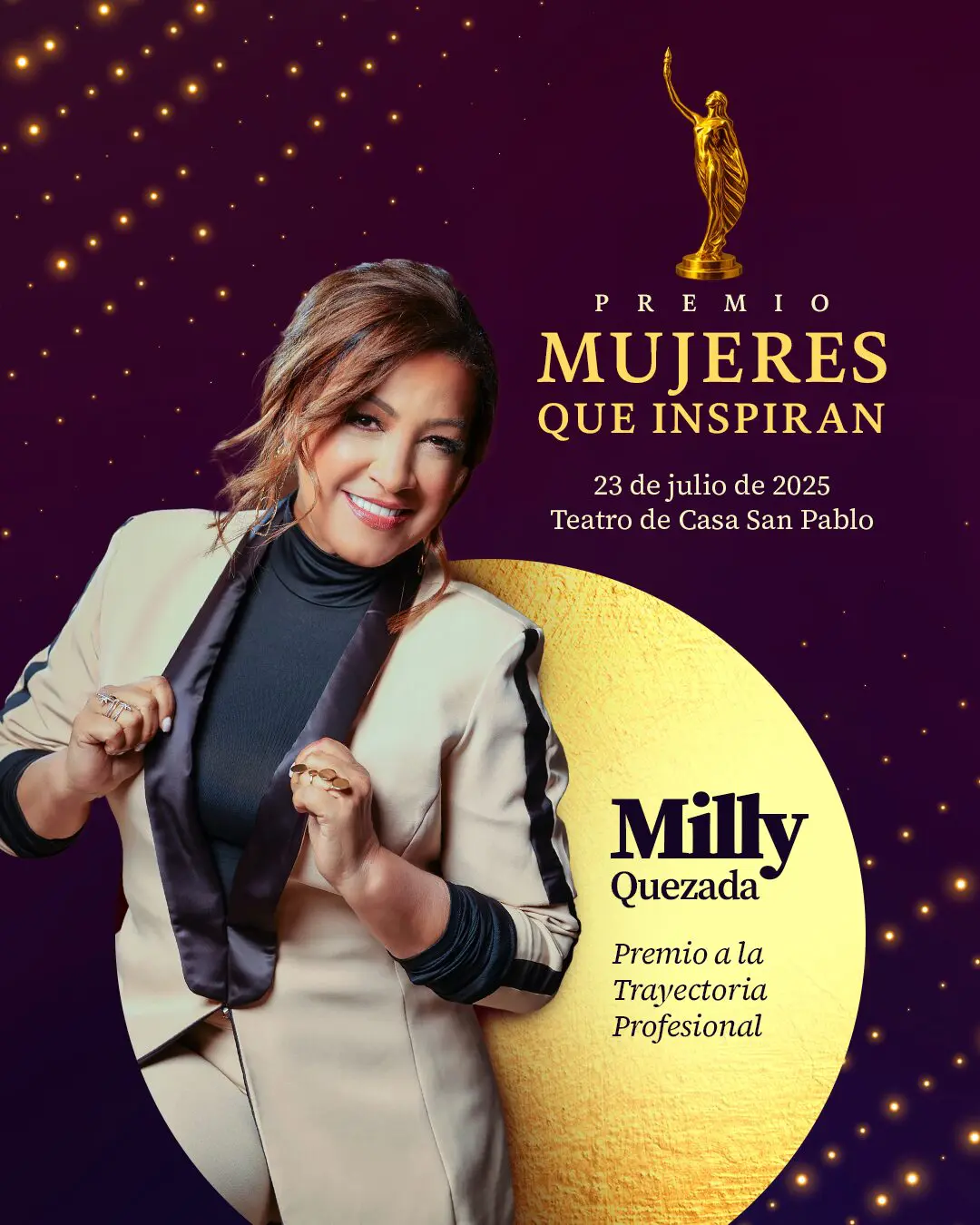 Premio Mujeres que Inspiran reconocerá a Milly Quezada