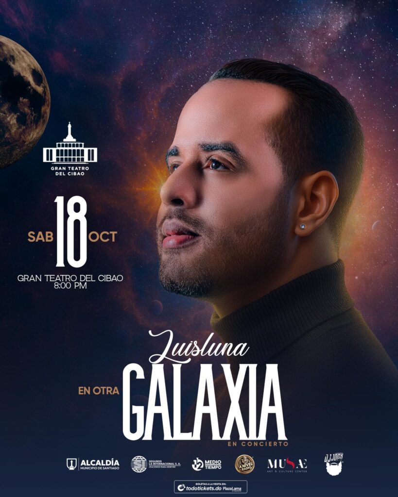 Luis Luna brillará el 18 de octubre en el Gran Teatro del Cibao